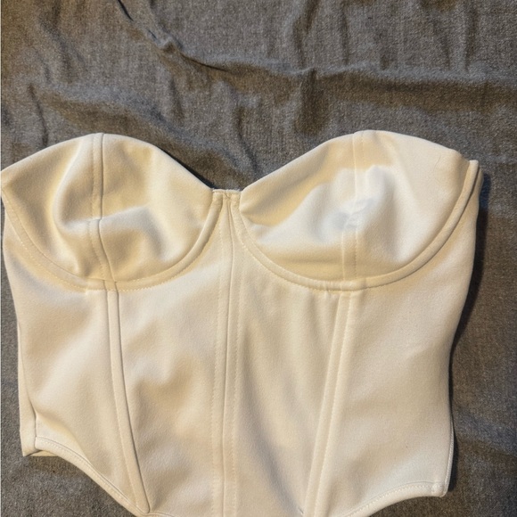 Zara | Tops | Zara Cream Bustier Top | Poshmark